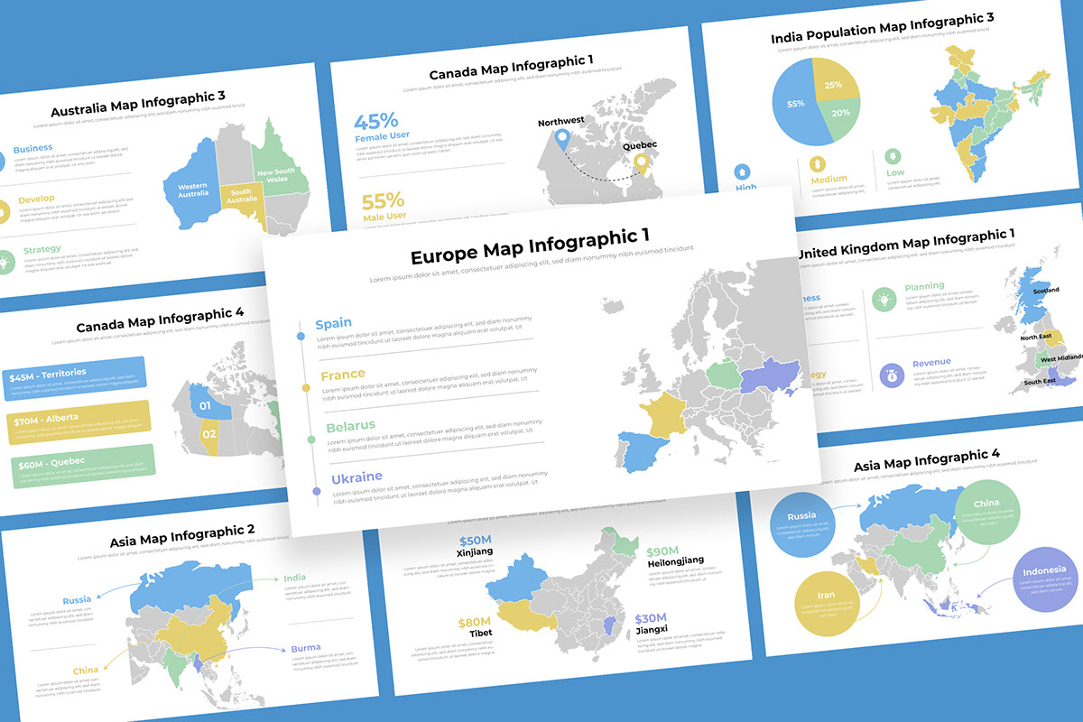 Country Map Infographic Template on Behance :: Behance