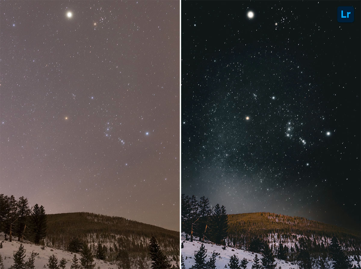 Orion and Jupiter in Winter | Edit | Photoshop Lightroom