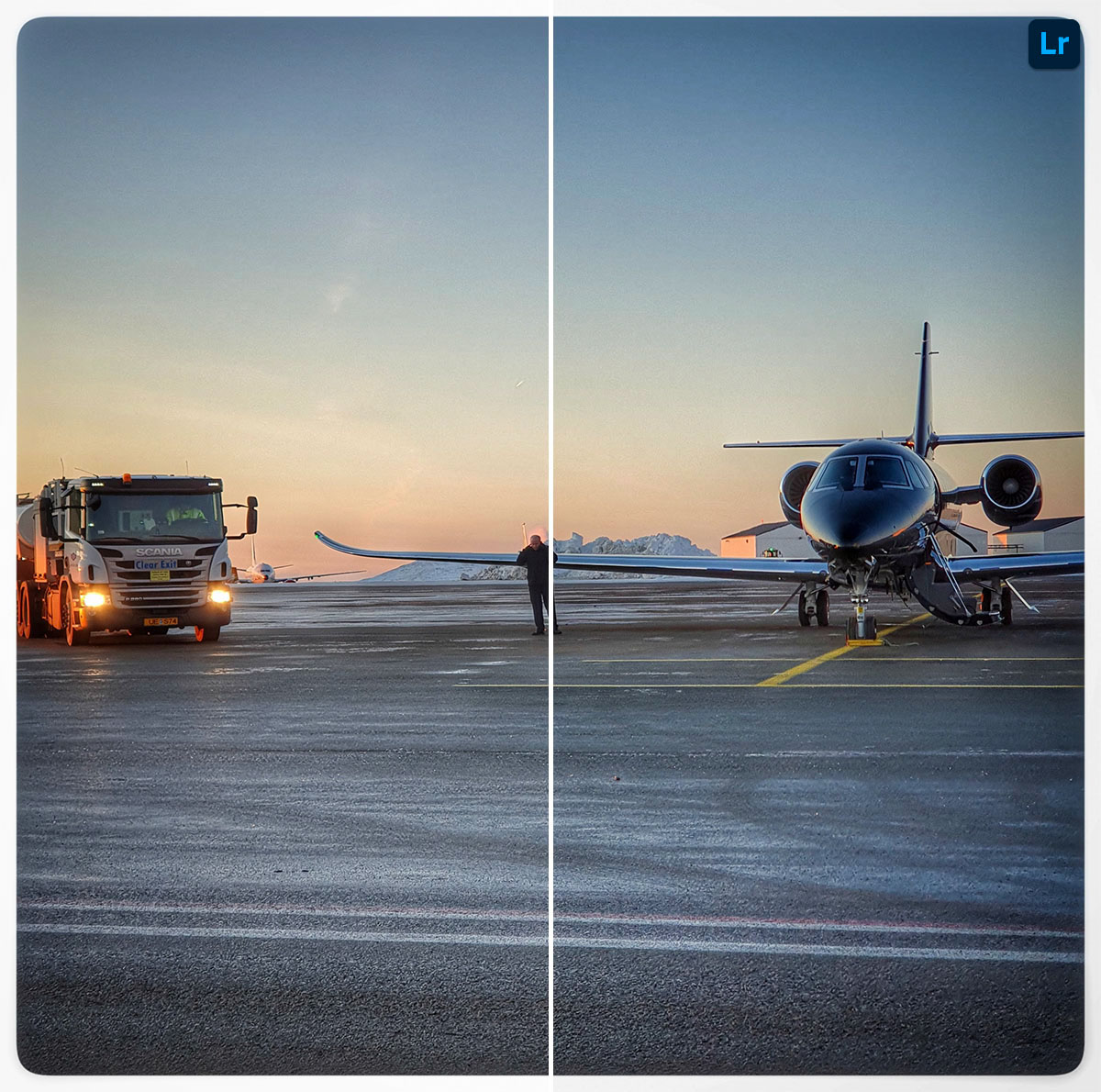 Fueling private jet | Edit | Photoshop Lightroom