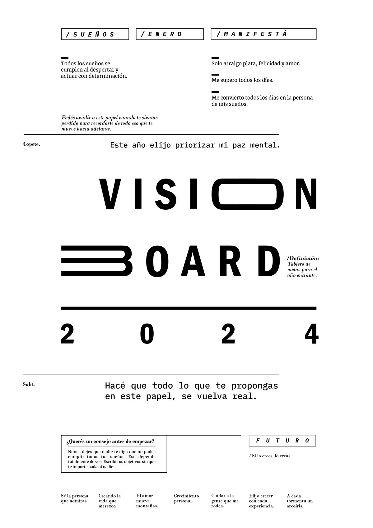 Vision board 2024 on Behance :: Behance