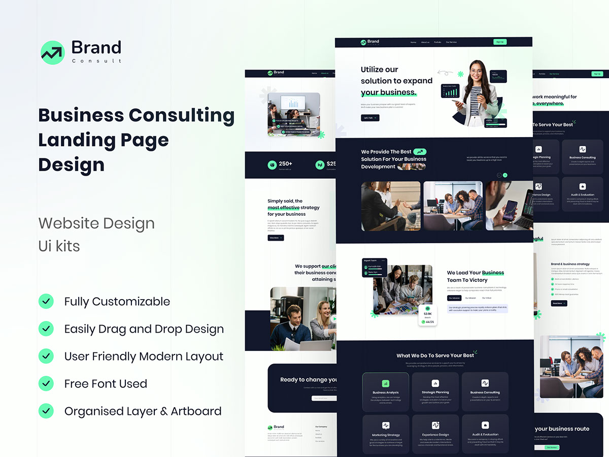 Business Consulting Landing Page UI Design on Behance :: Behance