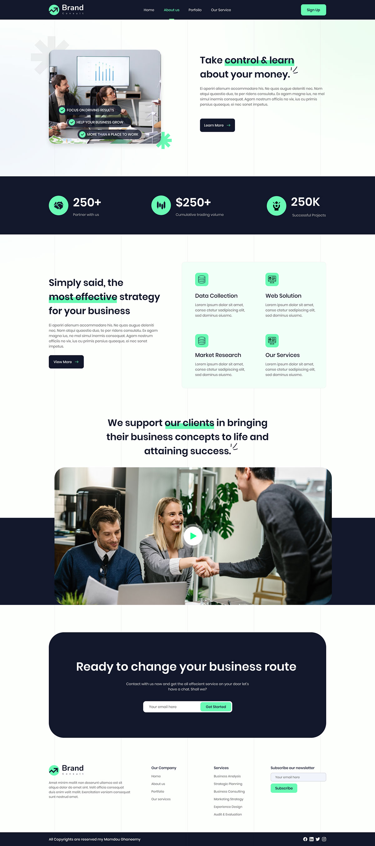 Business Consulting Landing Page UI Design on Behance :: Behance