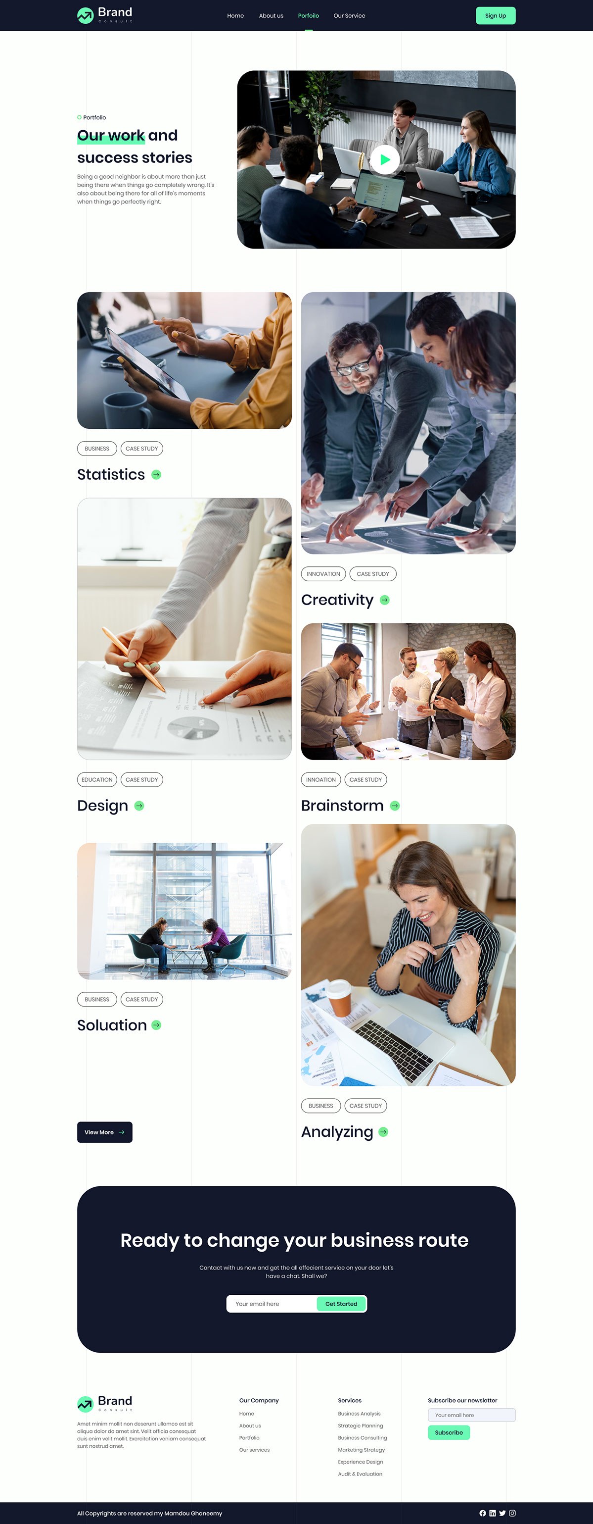 Business Consulting Landing Page UI Design on Behance :: Behance