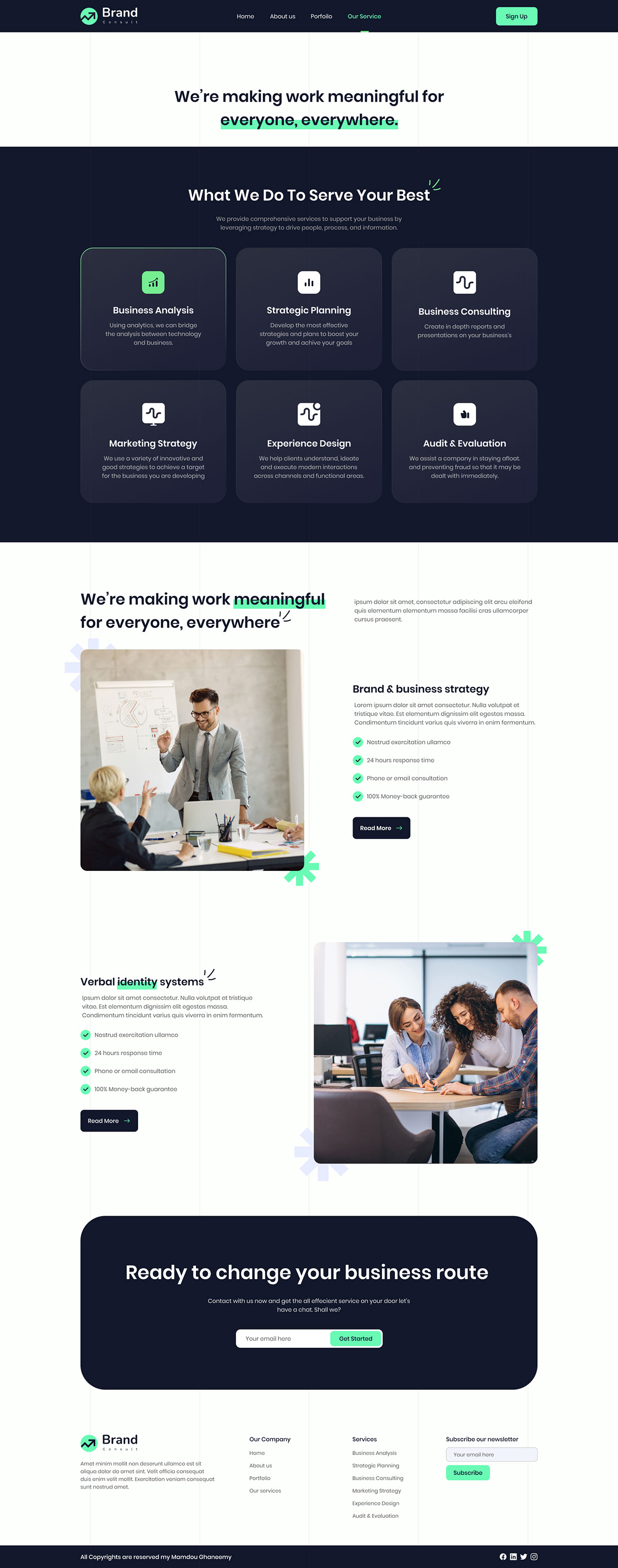 Business Consulting Landing Page UI Design on Behance :: Behance