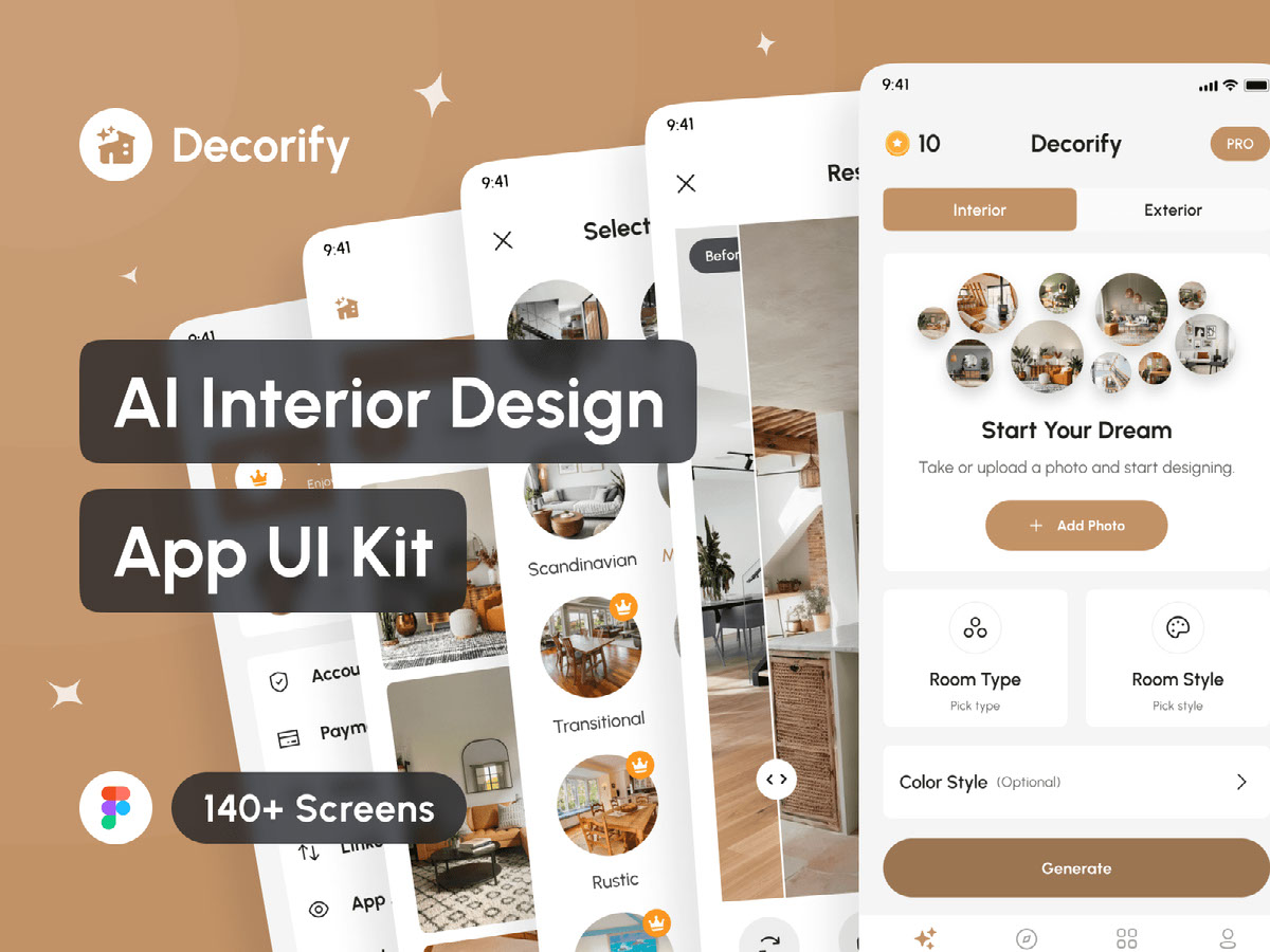 Decorify - AI Interior Design App UI Kit on Behance :: Behance