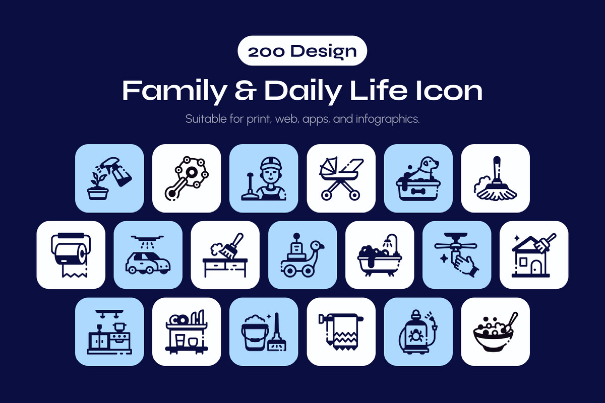 Family and Daily Life Icon Set on Behance :: Behance