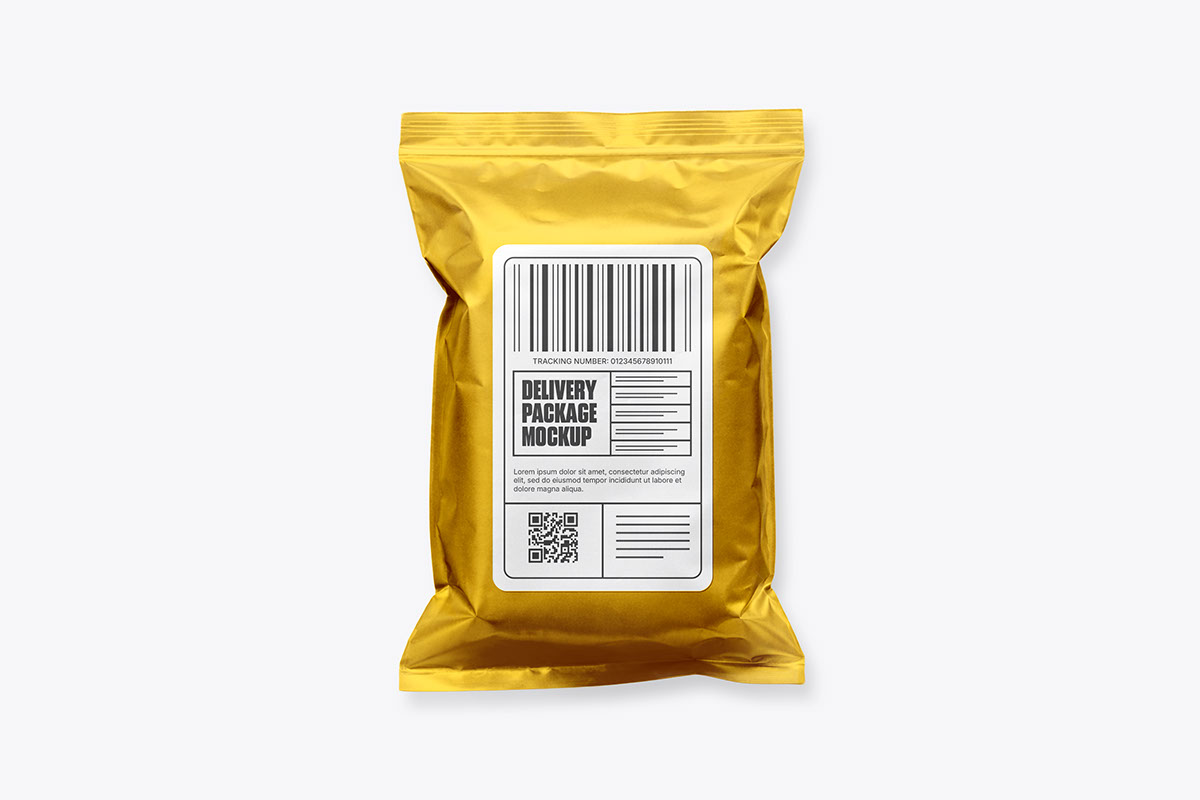 Delivery Mailer Bag Mockup Realistic Shipping Package Template on ...