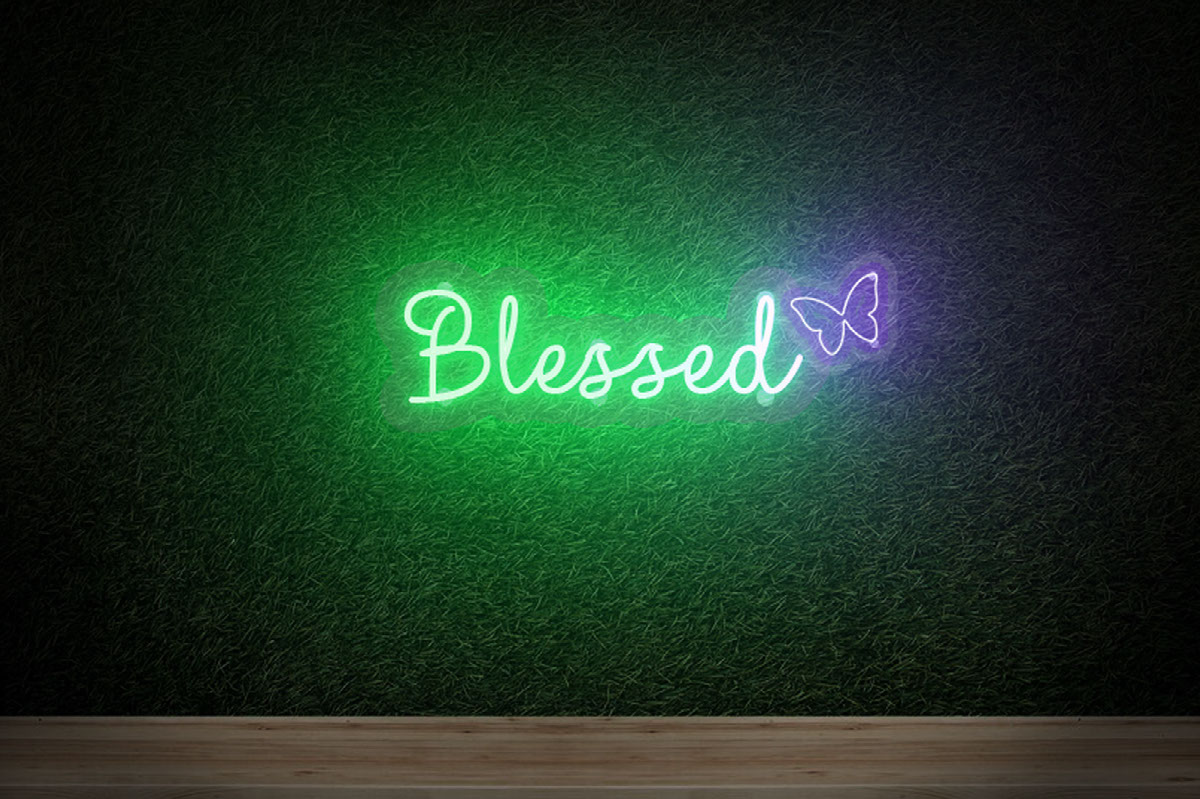 Neon Blessed Sign on Behance :: Behance