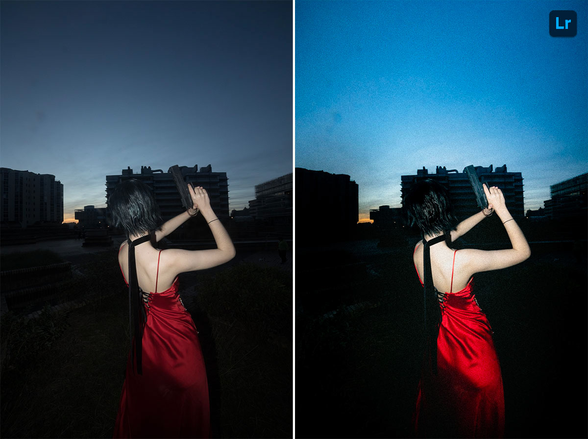 urban portrait gun at night | Edit | Photoshop Lightroom