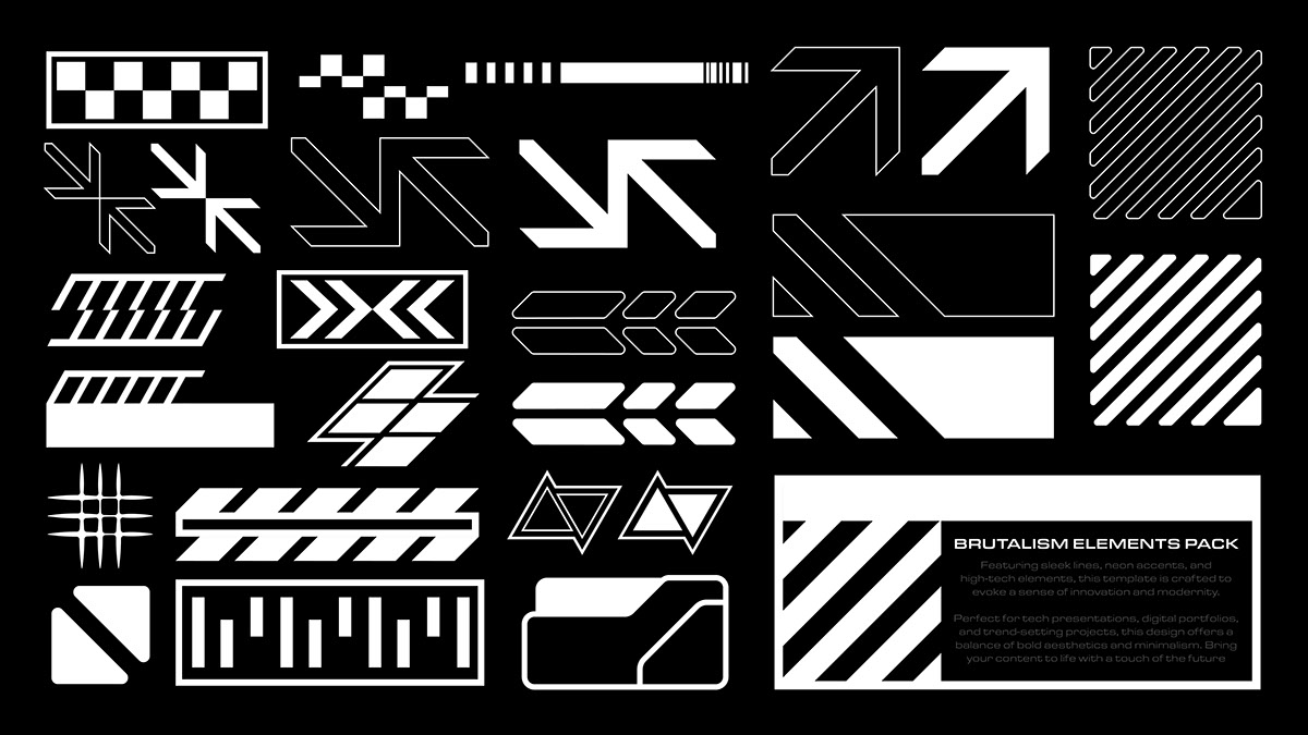 Brutalism Elements Pack - Commercial License on Behance :: Behance