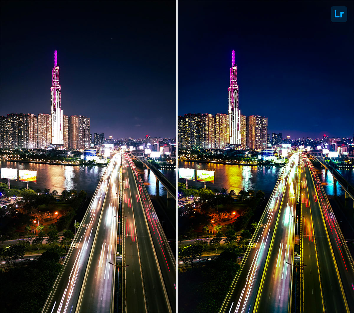 Traffic at night | Edit | Photoshop Lightroom