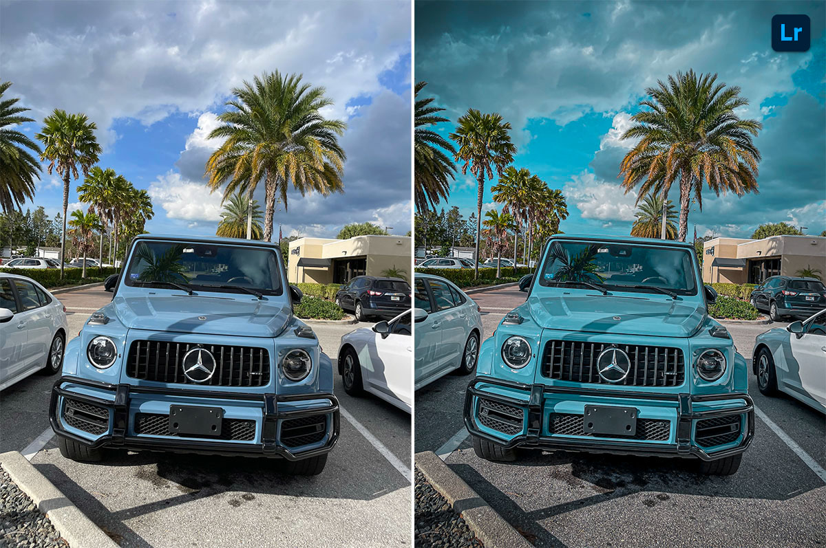 Aqua Benz truck | Remix | Photoshop Lightroom