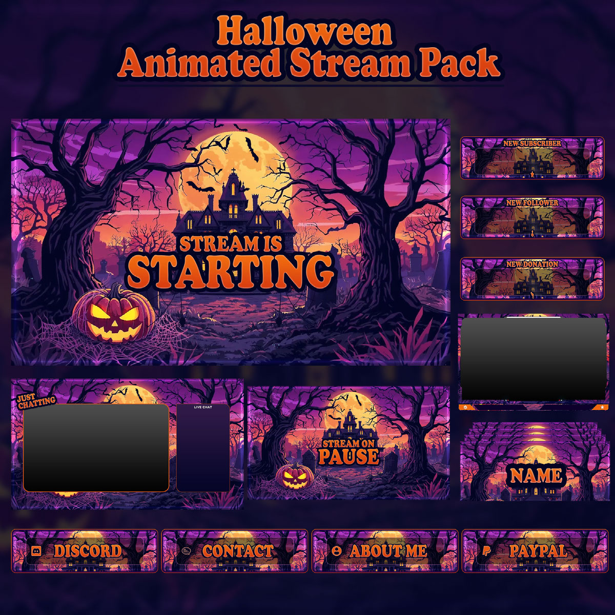 Halloween Animated Full Stream Package on Behance :: Behance