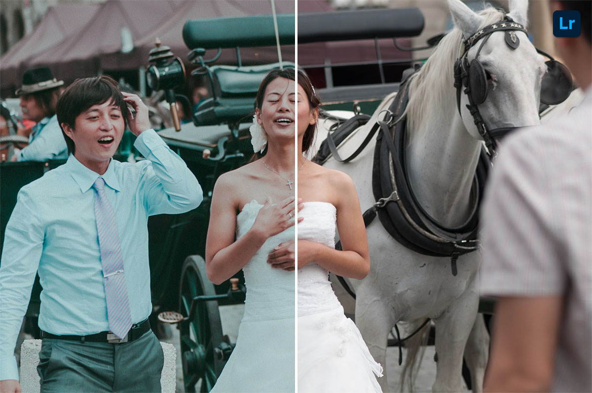 the bride was frightened by the hor | Remix | Photoshop Lightroom
