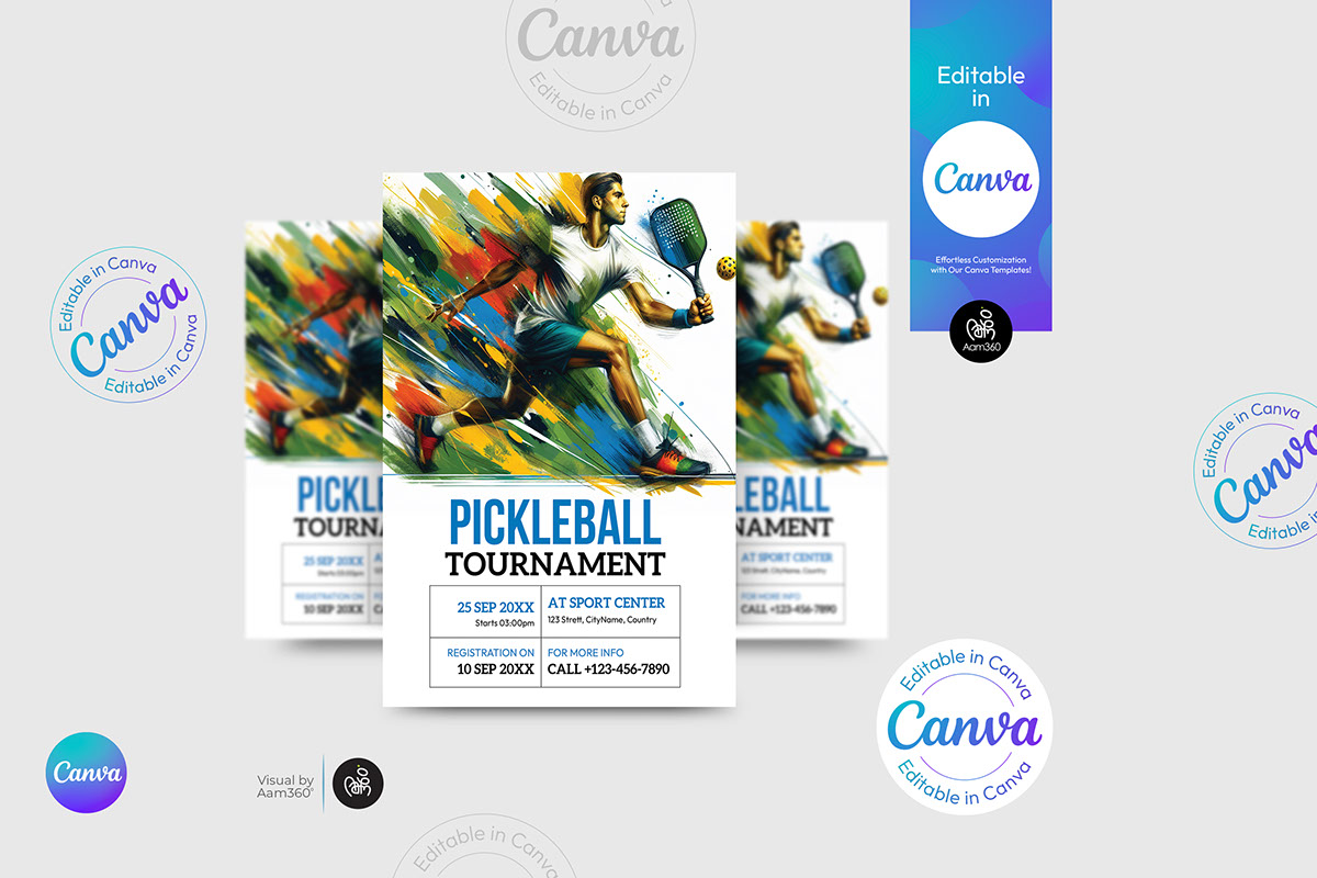 Canva Editable Pickleball Tournament Flyer on Behance :: Behance