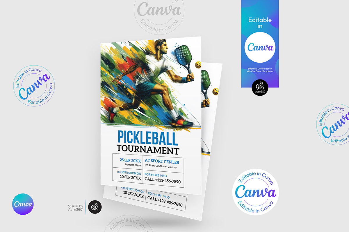 Canva Editable Pickleball Tournament Flyer on Behance :: Behance