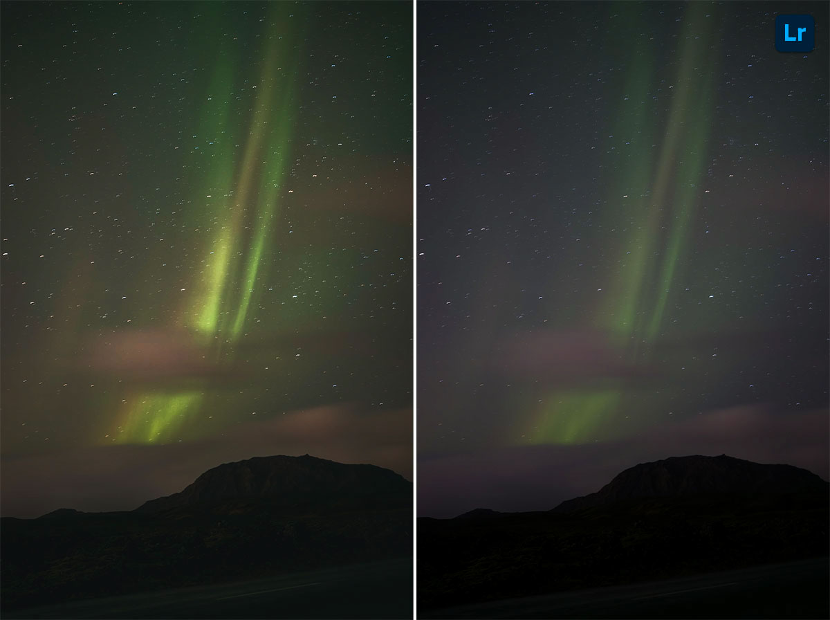 Aurora Borealis über Island | Remix | Photoshop Lightroom