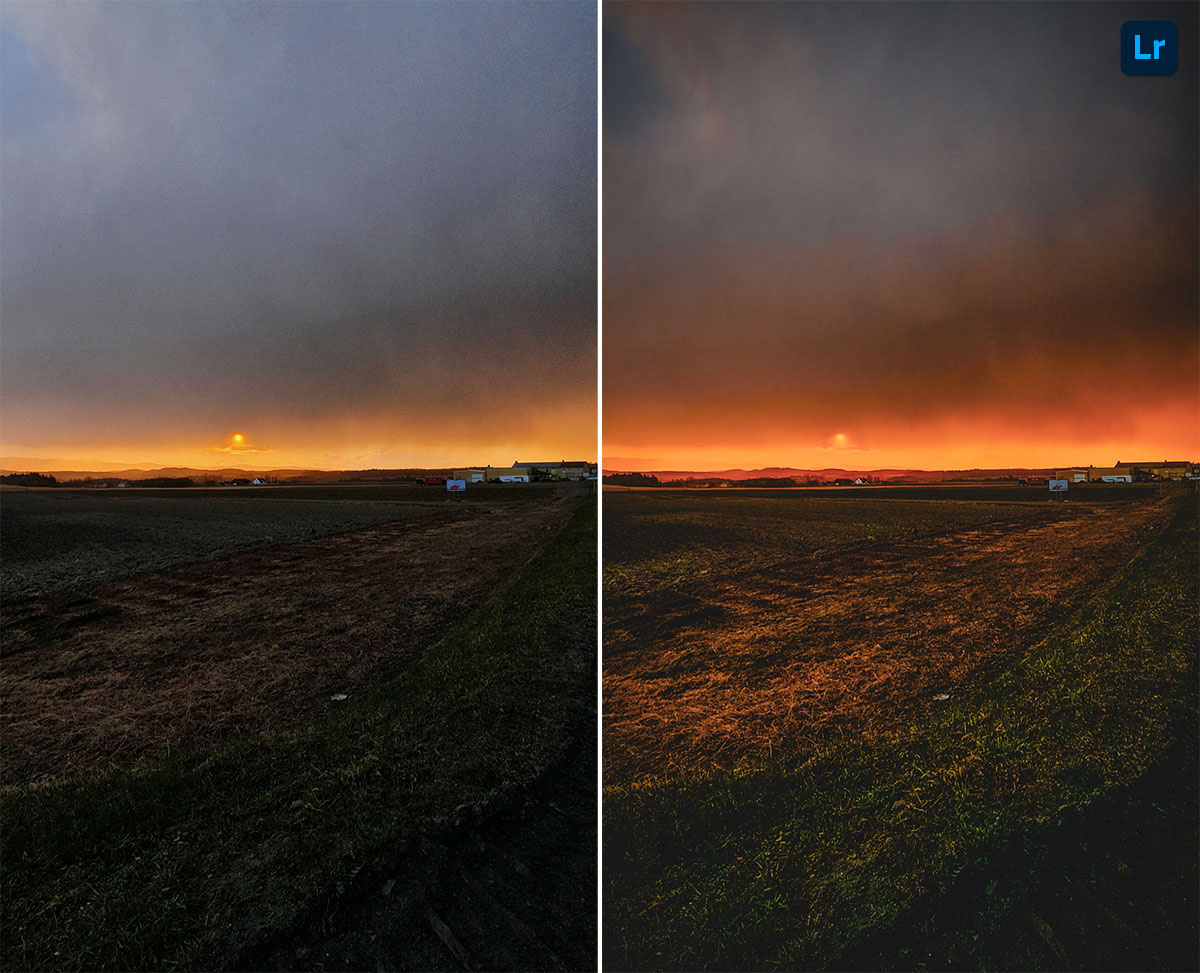 Fiery evening sky | Edit | Photoshop Lightroom