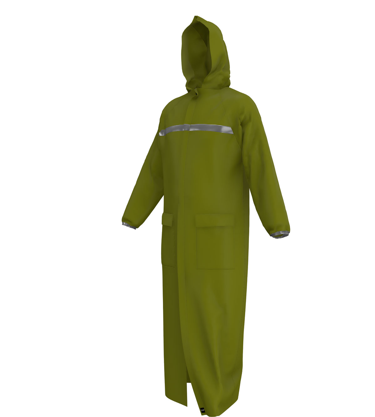 Waterproof Long Coat with Reflective Strips Lightweight Rain Jacket on ...