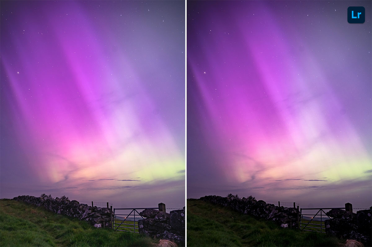Northern lights over North Wales UK | Edit | Photoshop Lightroom