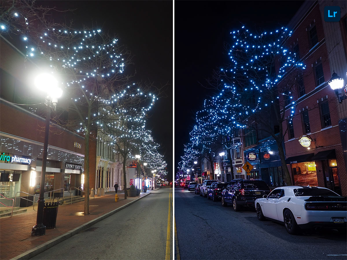Street Tree lights view | Edit | Photoshop Lightroom