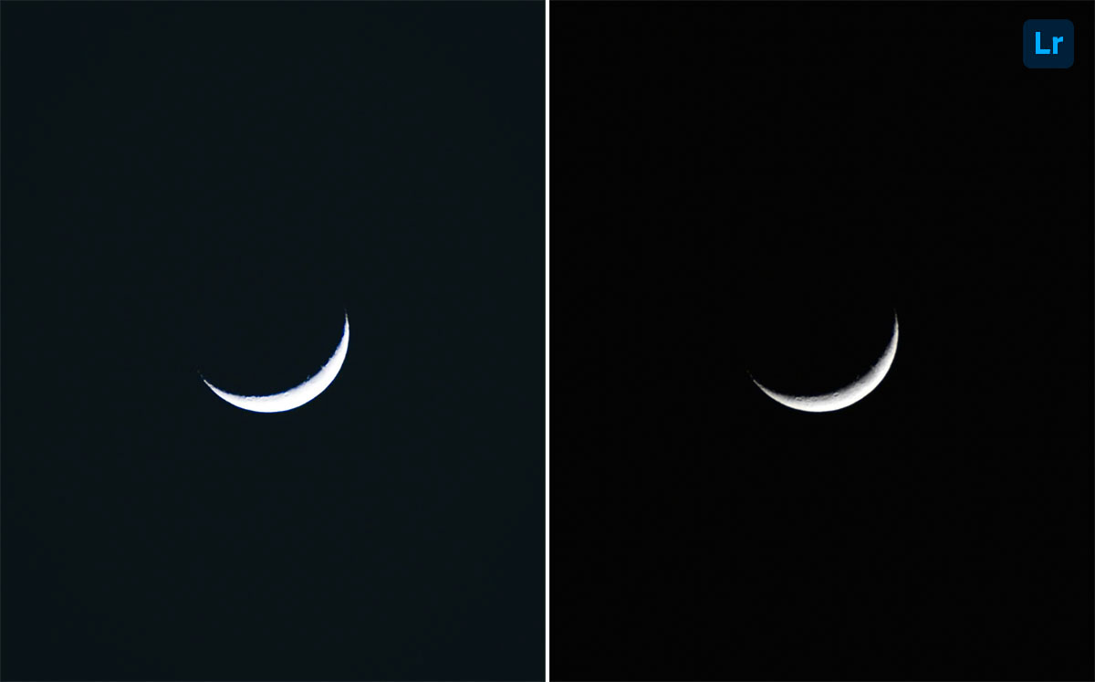 Ashen glow Waxing moon | Edit | Photoshop Lightroom