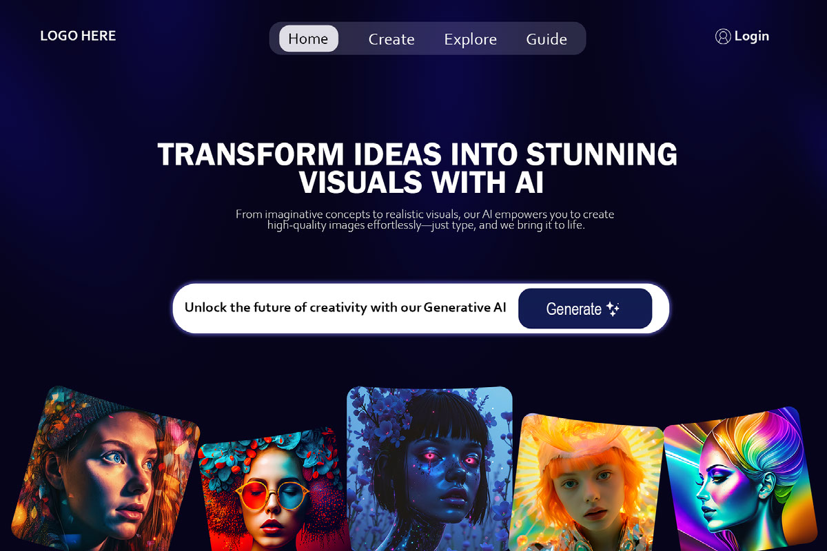 UI Design for an AI Image Generator Website - Mr Creobin on Behance ...
