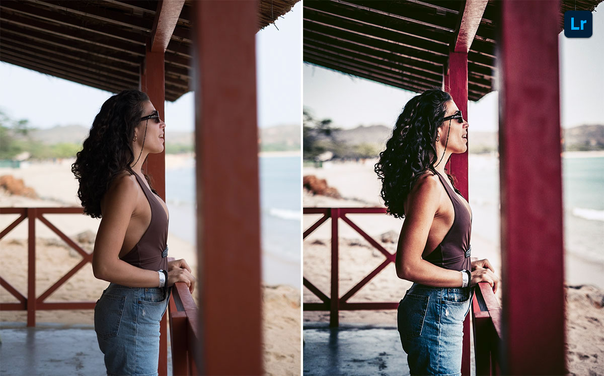 Woman Beach Hut Portrait | Remix | Photoshop Lightroom