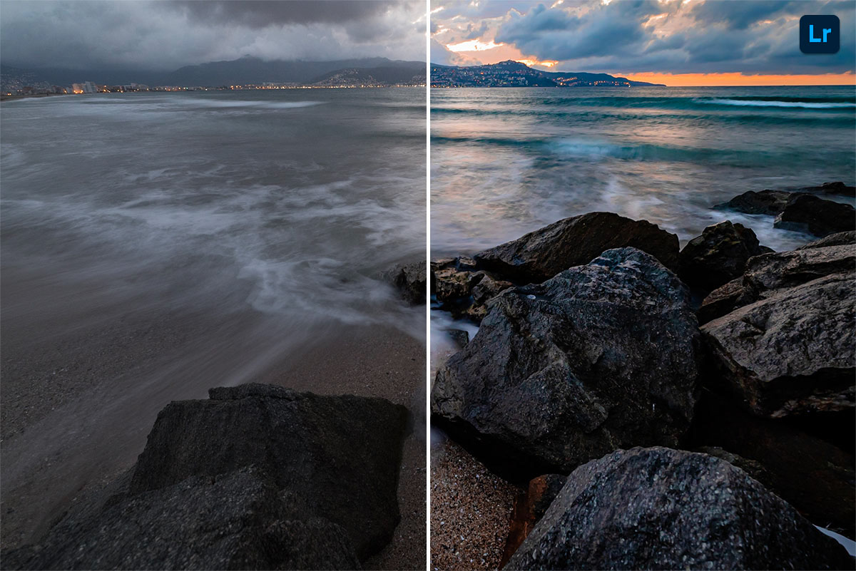 Long exposure by the sea just befor | Edit | Photoshop Lightroom