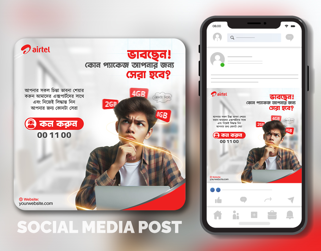 Airtel post design for social media on Behance :: Behance