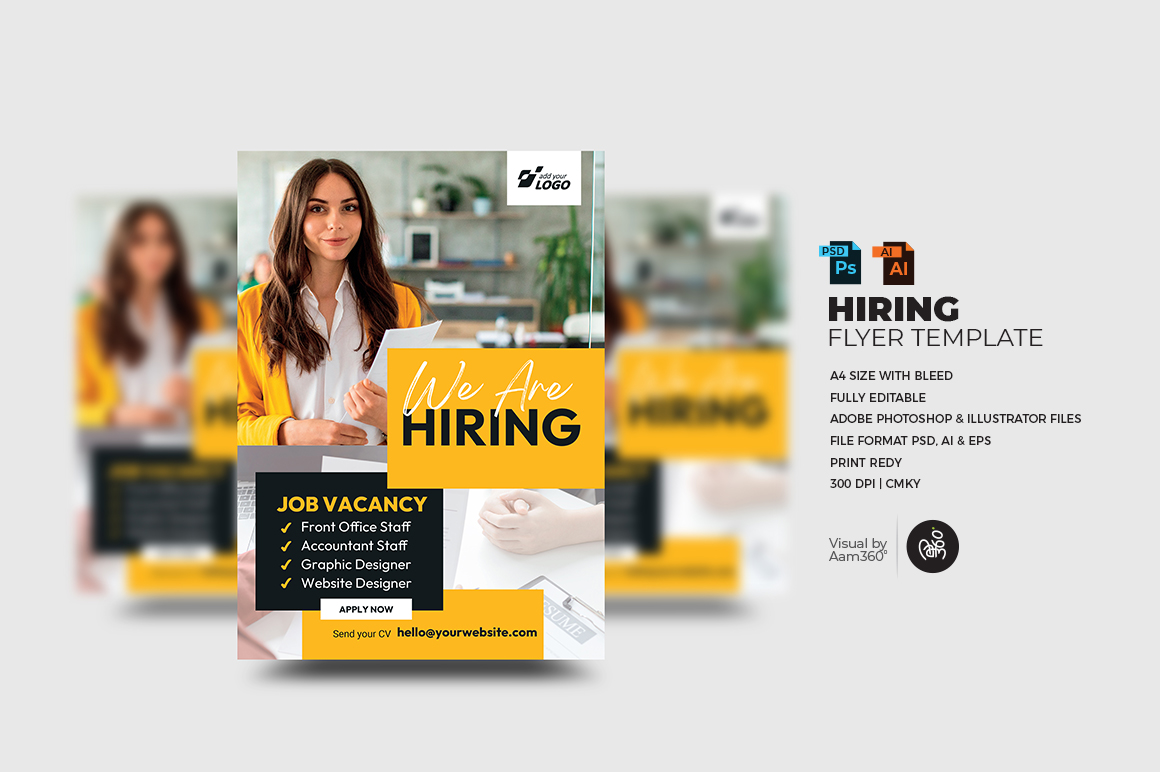 Canva Editable Hiring Flyer Template on Behance :: Behance