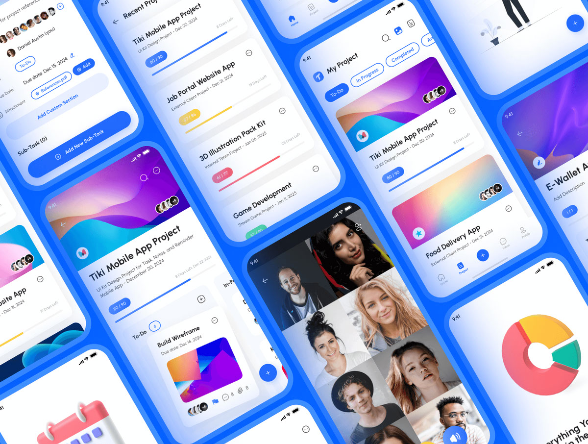 Taska - Task and Project Management App UI Kit on Behance :: Behance