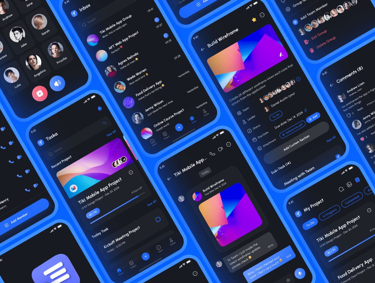 Taska Task And Project Management App Ui Kit On Behance Behance