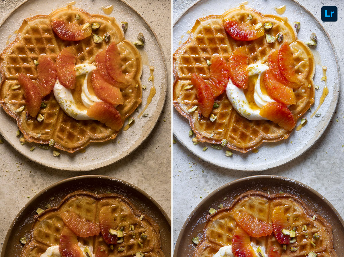 Waffles with orange pieces | Remix | Photoshop Lightroom