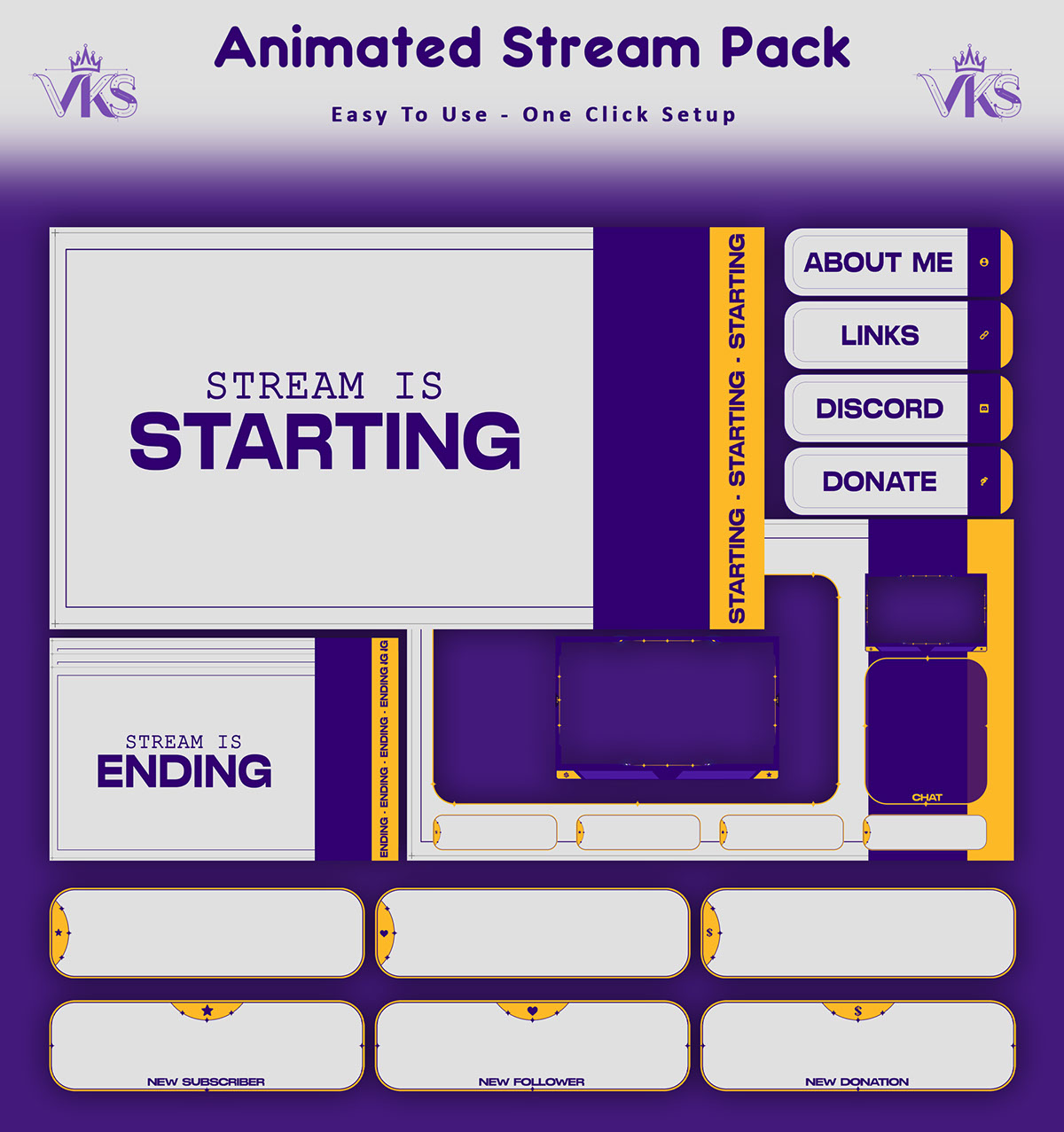 Purple Royal Minimal Animated Stream Pack on Behance :: Behance