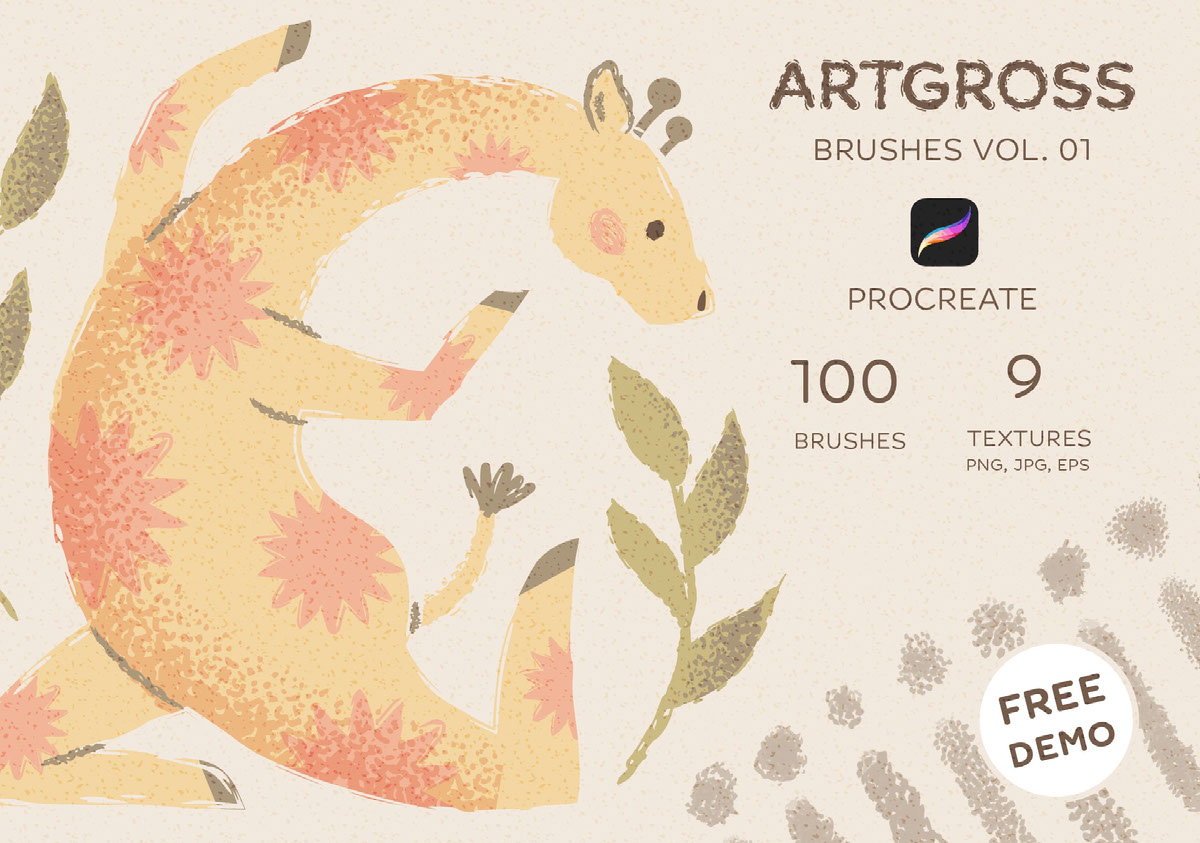 100 Brushes and 9 textures Pen Brushes Procreate grain dots Lineart ...