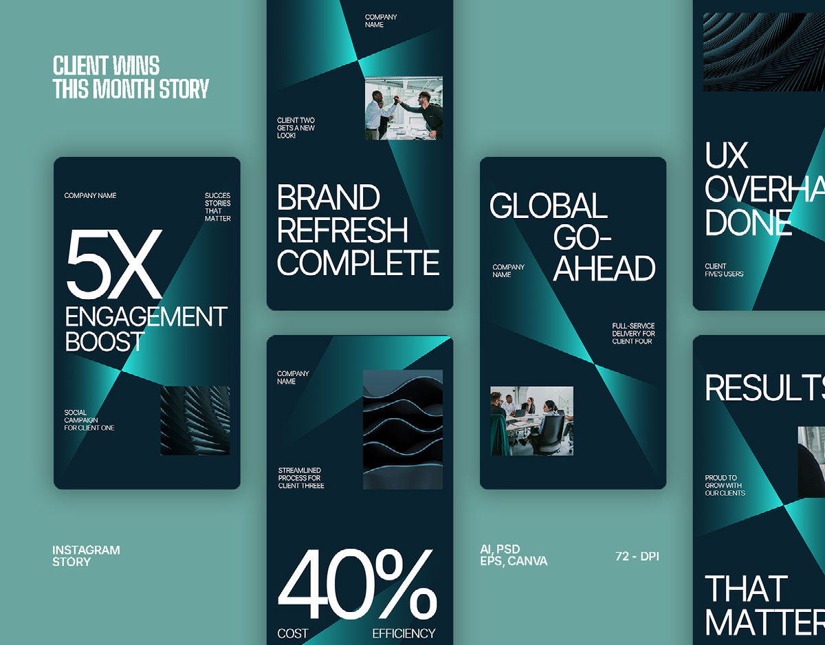 Clients Wins This Month Instagram Story on Behance :: Behance