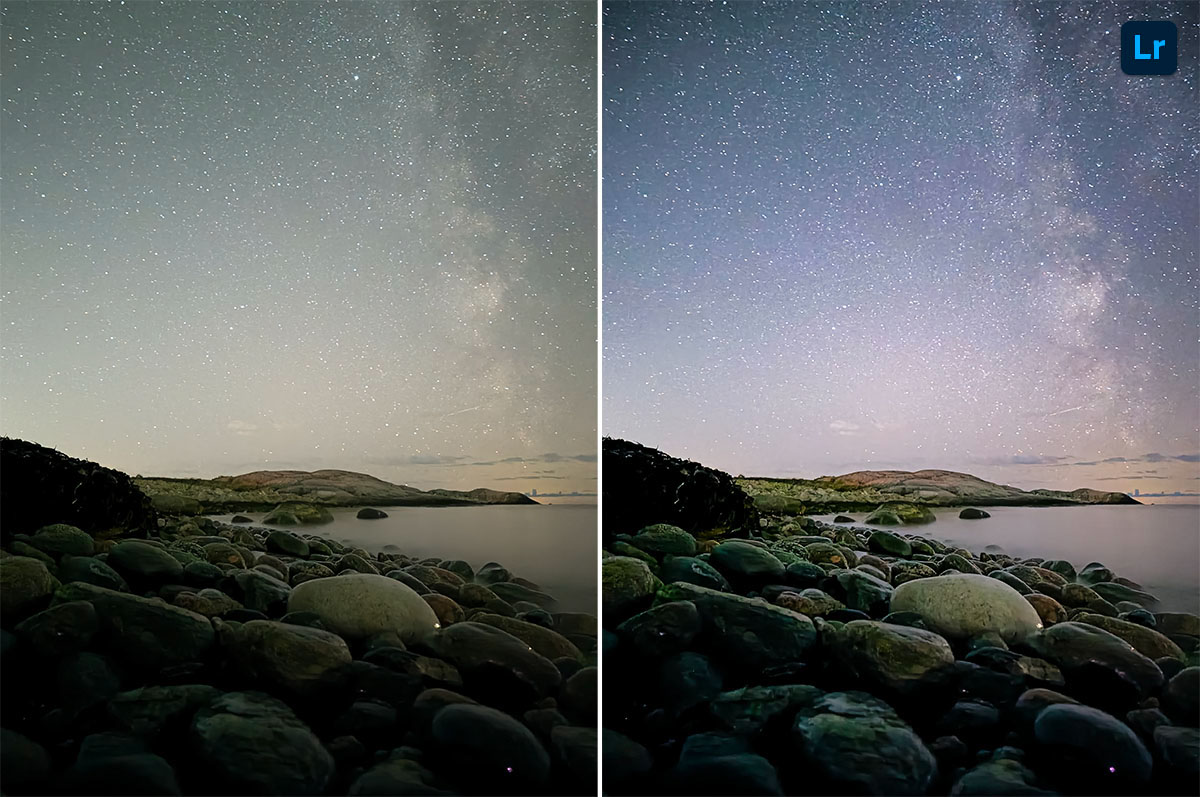 Night sky with a phone | Edit | Photoshop Lightroom