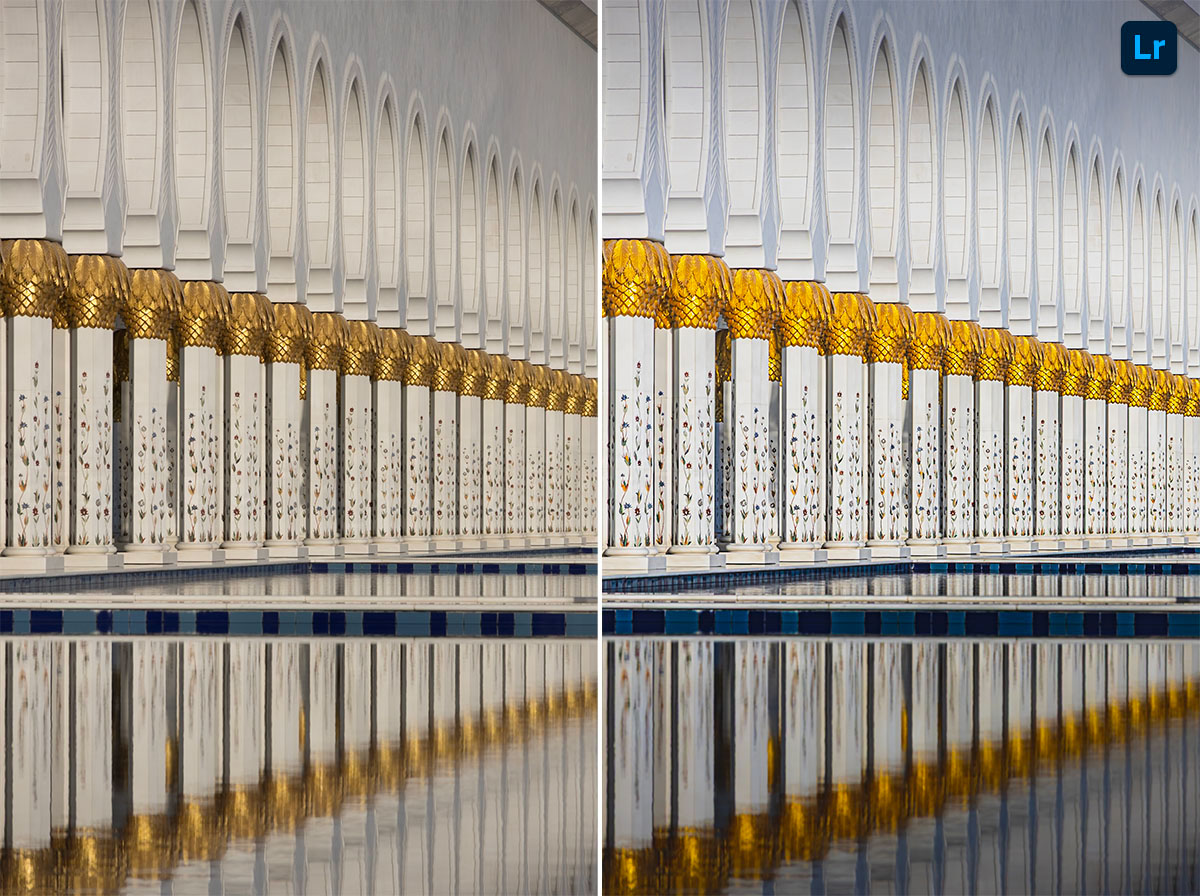 Reflection + Columns - Grand Mosque | Edit | Photoshop Lightroom
