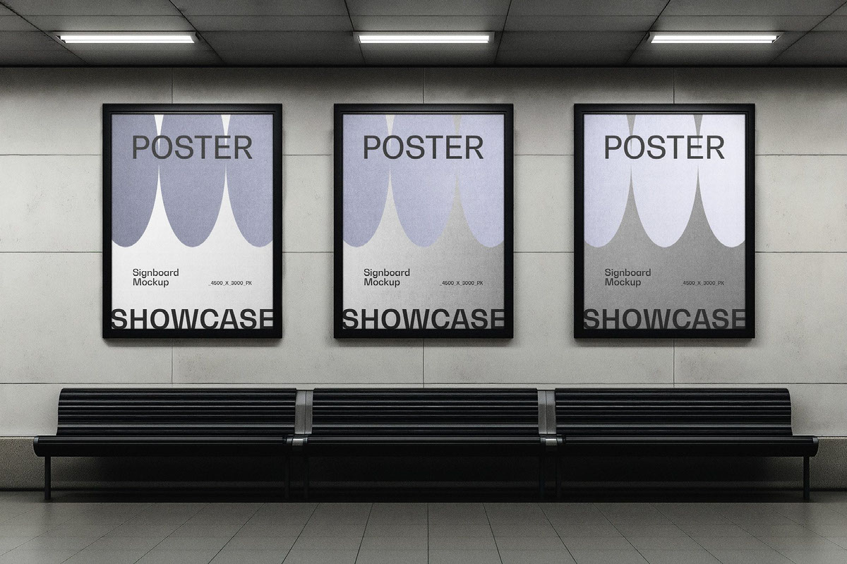 Subway Station Posters Mockup on Behance :: Behance