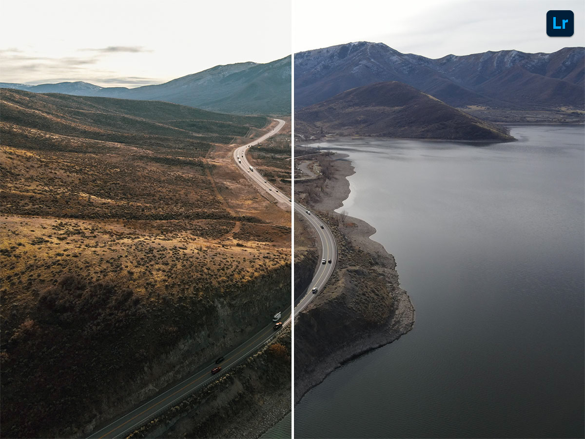 Highway passing through mountains | Edit | Photoshop Lightroom