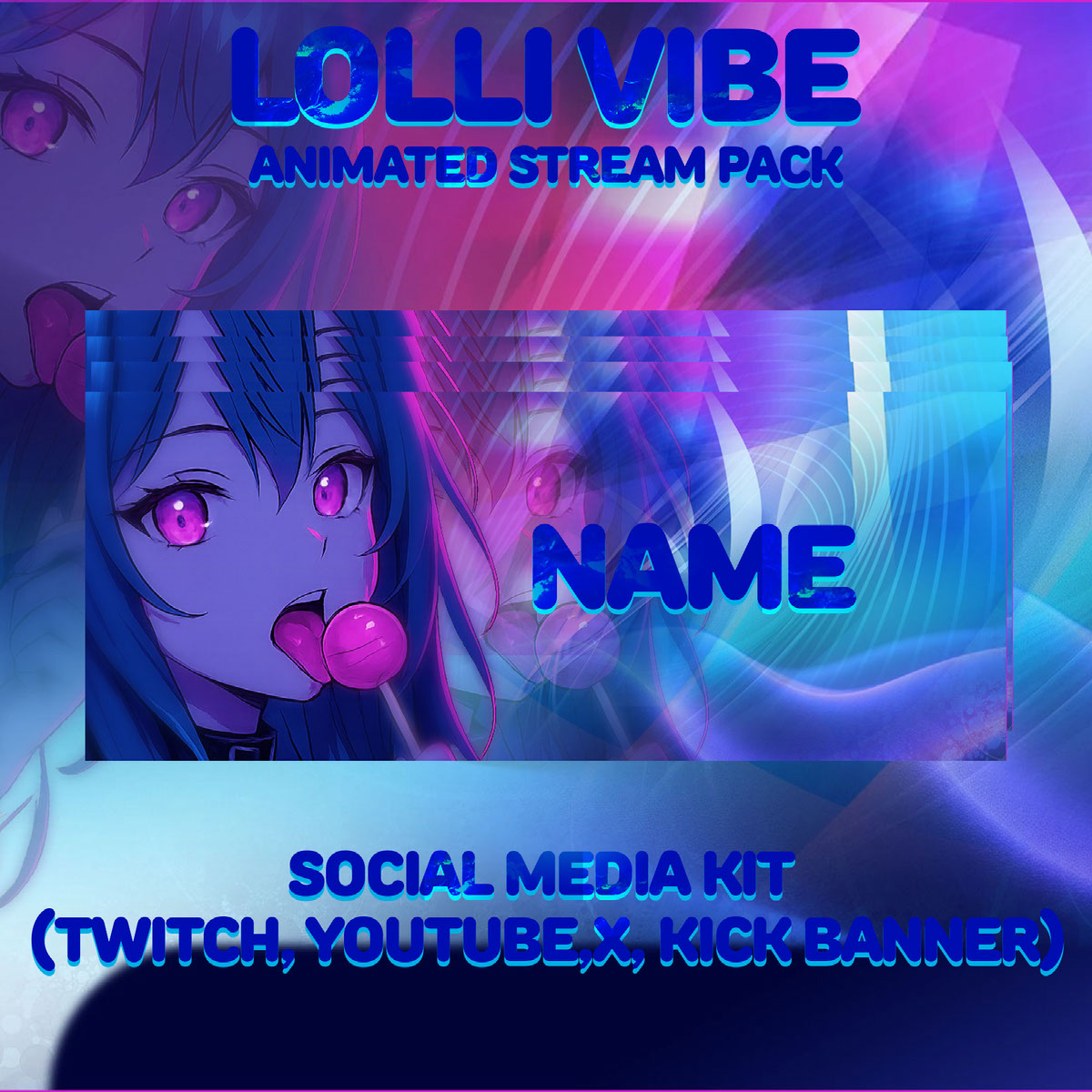 Lollipop Vibe VTuber Animated Stream Overlay on Behance :: Behance