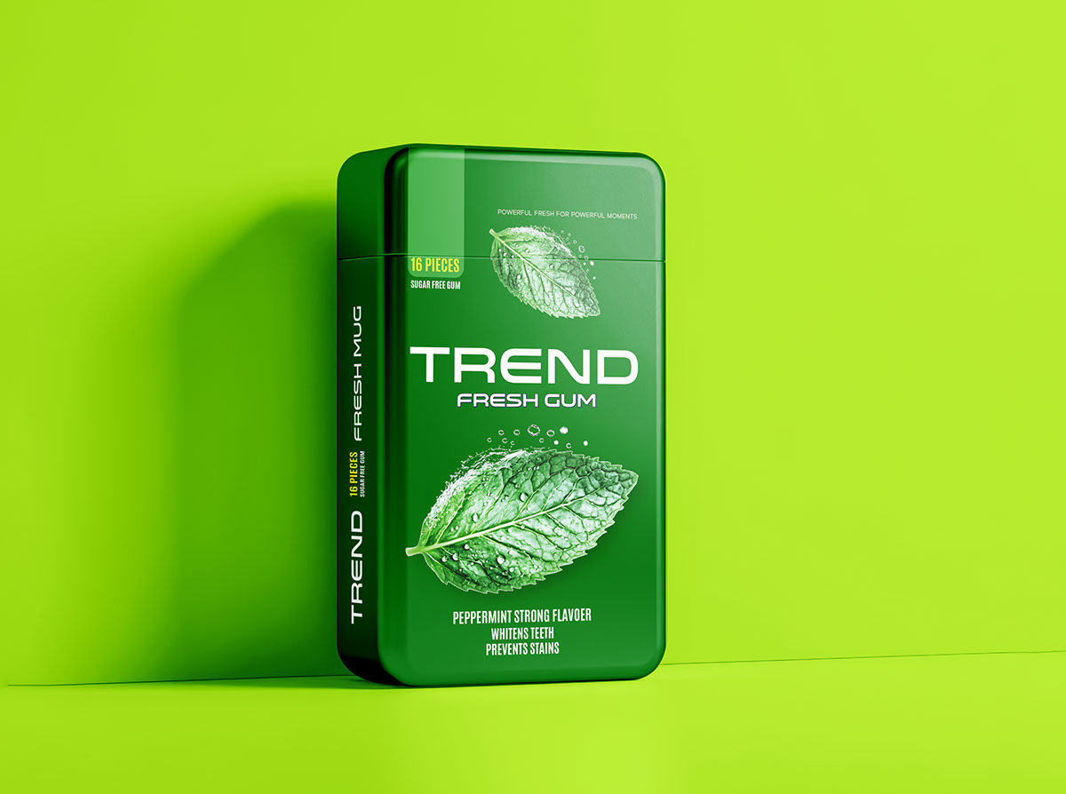 TREND Fresh Gum Minimalist Packaging Design Product Visual on Behance ...