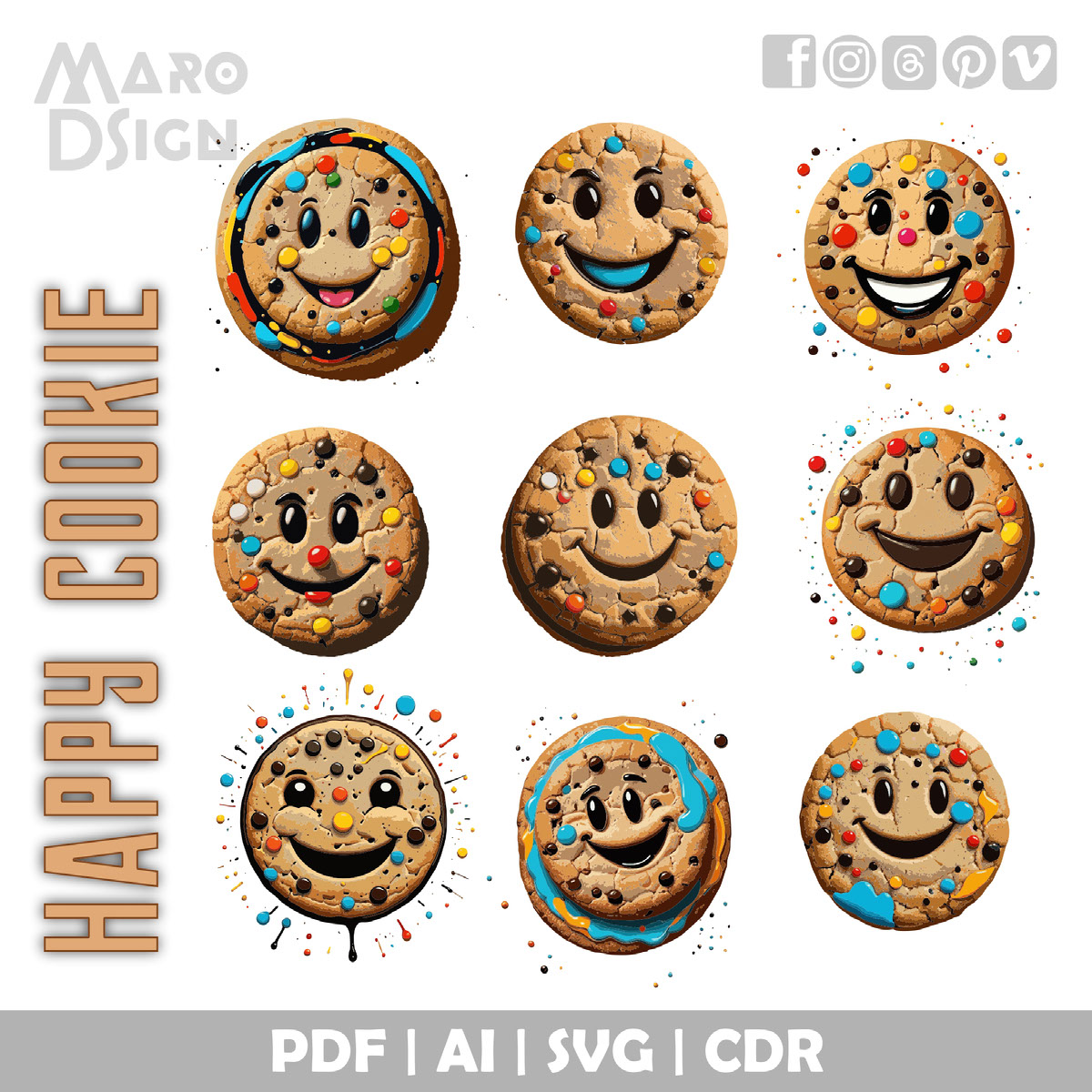 Happy Cookie Bundle - AI PDF SVG on Behance :: Behance