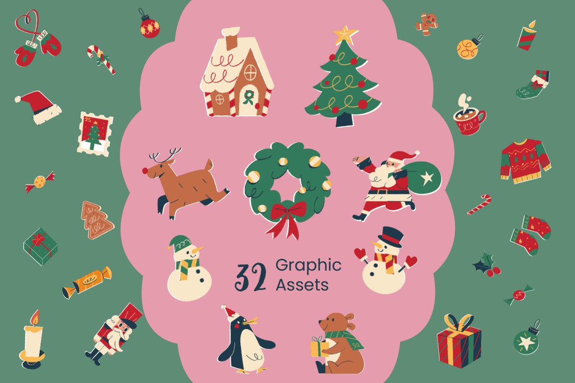 Christmas Illustration Asset Package on Behance :: Behance