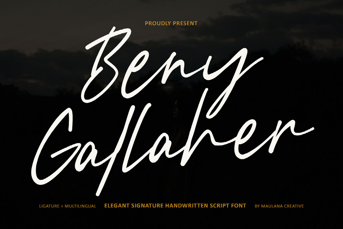 Beny Gallaher Elegant Signature Handwritten Script Font on Behance ...