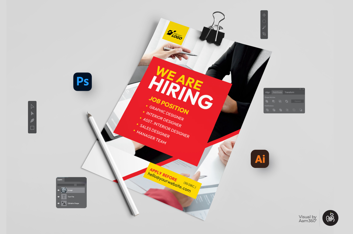 Canva Editable Hiring Flyer Template on Behance :: Behance