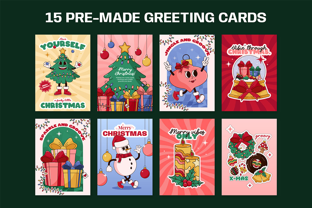 retro groovy christmas on Behance :: Behance
