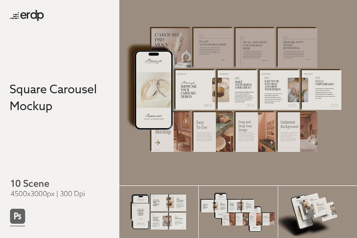 Square Carousel Mockup on Behance :: Behance
