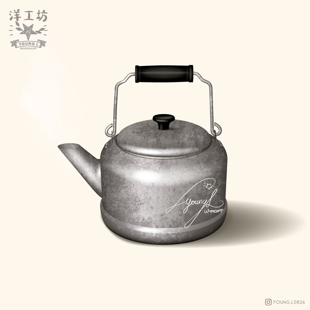 Nanyang Kopitiam Old Kettle Realistic Illustration on Behance :: Behance